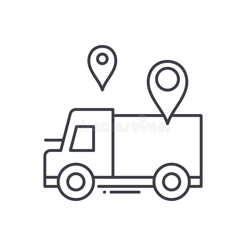 Address Delivery Icon, Black Vector Sign with Editable Strokes, Concept ...