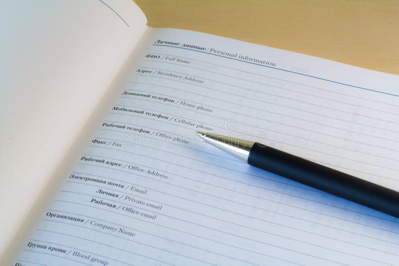 Address and details stock image. Image of data, binder - 31607353