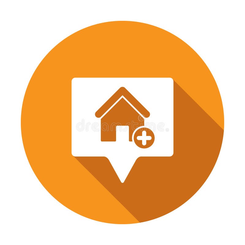 Address Icon with Add Sign. Address Icon and New, Plus, Positive Symbol ...