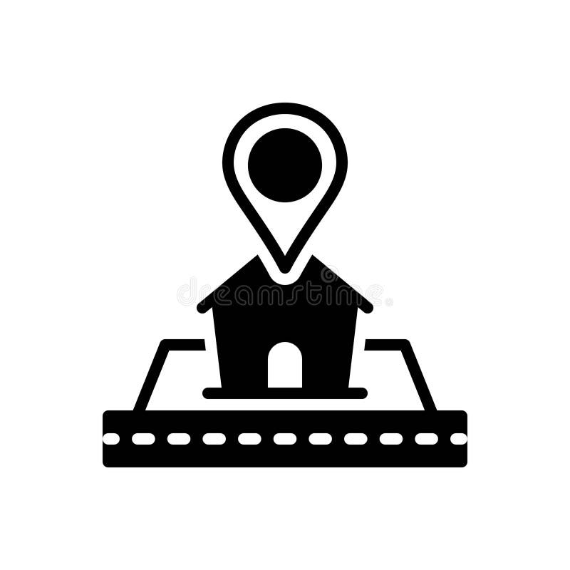 Black Solid Icon for Address, Home and Domicile Stock Vector ...