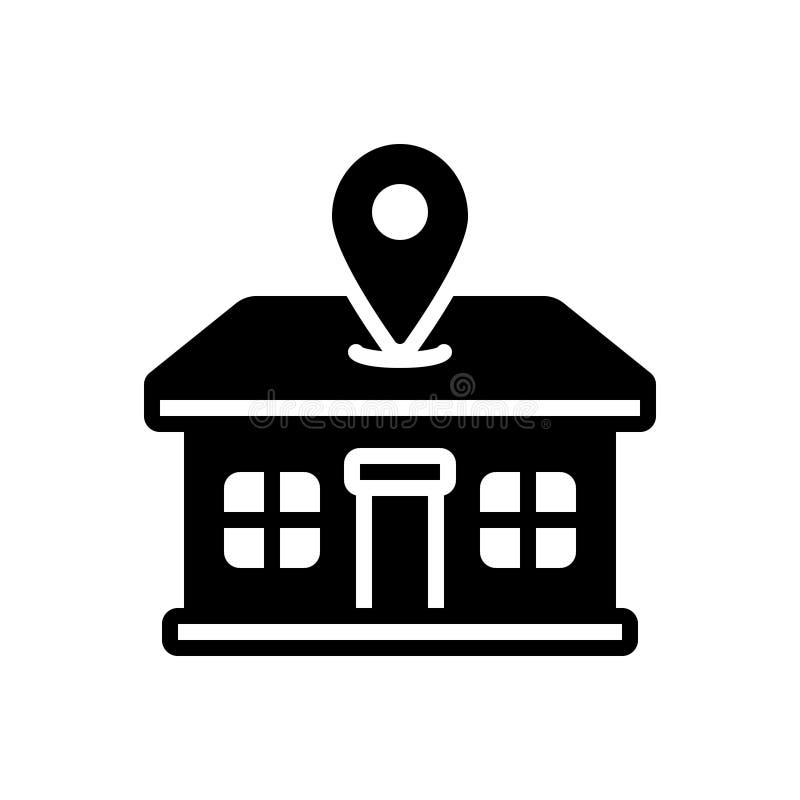 Black Solid Icon for Address, Location and Home Stock Vector ...