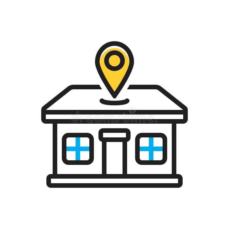 Multi Color Icon for Address, Location and Home Stock Illustration ...