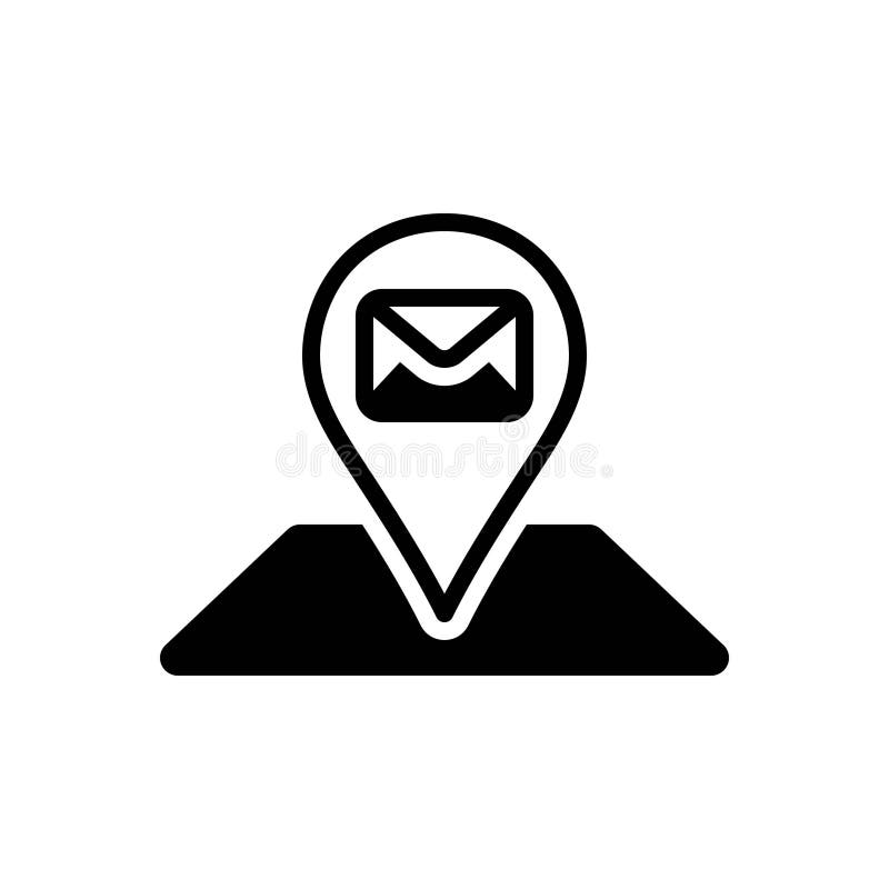 Black Solid Icon for Address, Message and Location Stock Vector ...