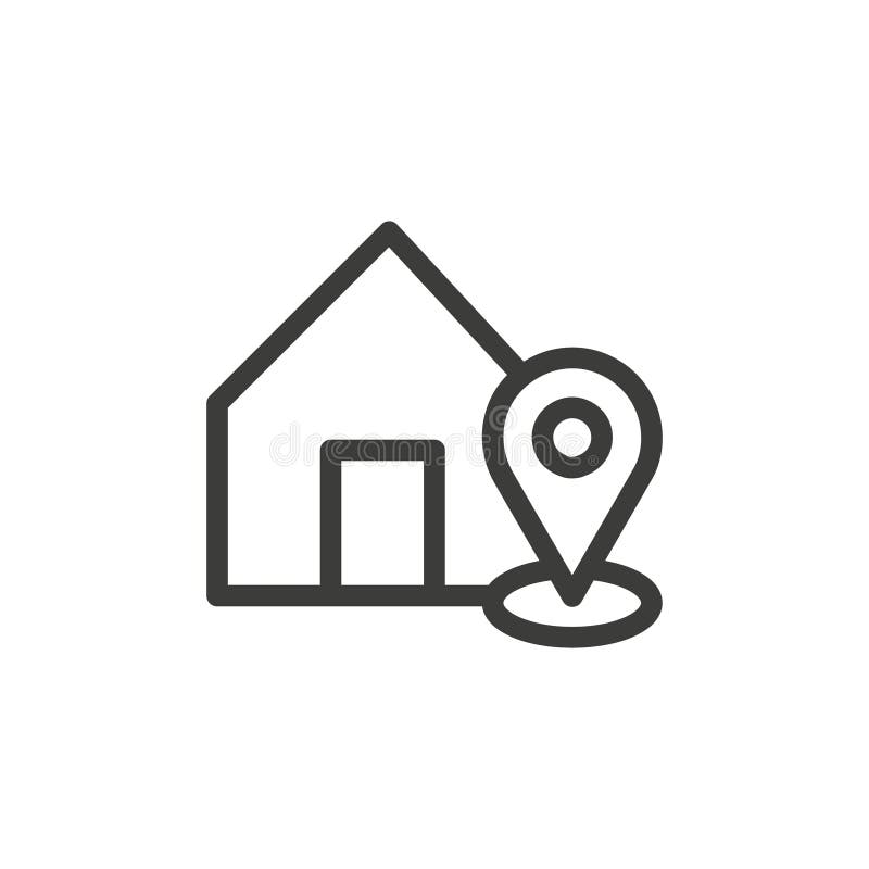 Address Icon Simple Outline Vector Logo Stock Vector - Illustration of ...