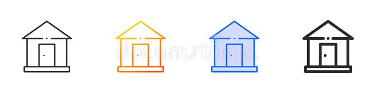 Address Icon.Thin Linear, Gradient, Blue Stroke and Bold Style Design ...