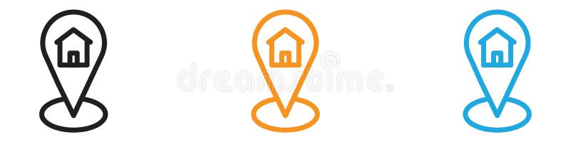 Address Icon Vector Logo Set Collection for Web App Ui Stock Vector ...