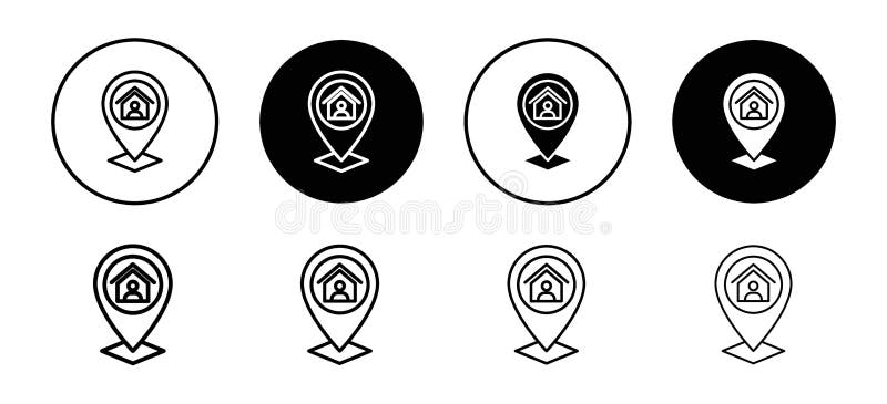 Address Icon Vector Set Collection for Web Stock Vector - Illustration ...