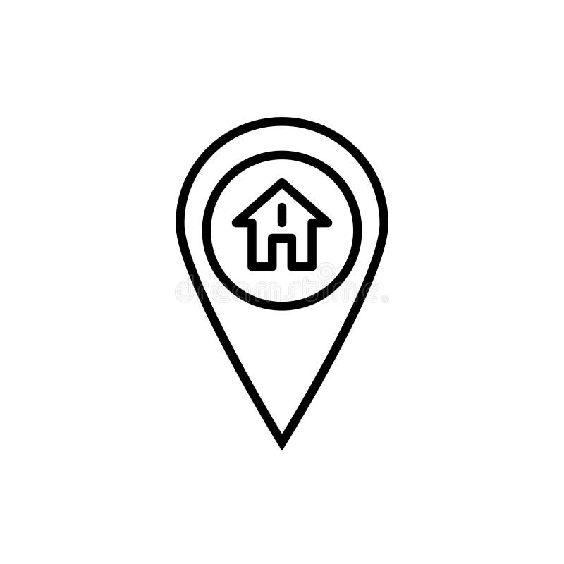 Address Icon Set. Home Loacation Address Vector Logo Symbol in Black ...