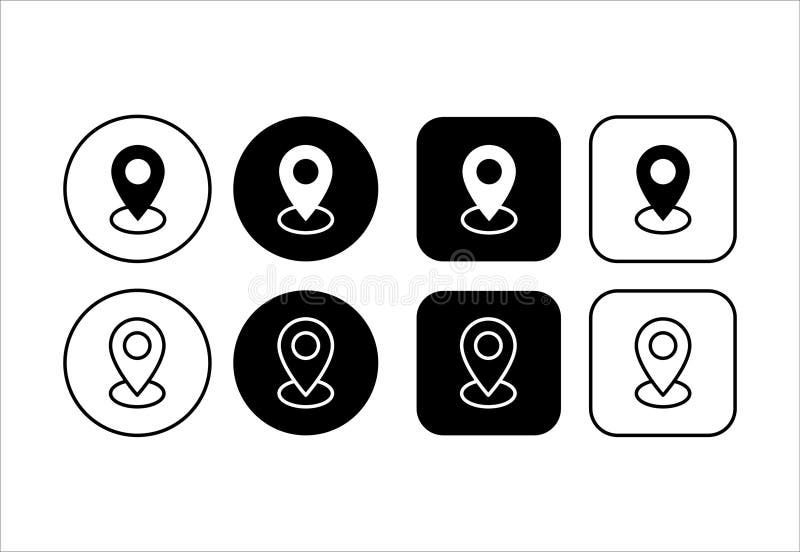 Address Icons Set. Collection of Map Symbols Stock Illustration ...