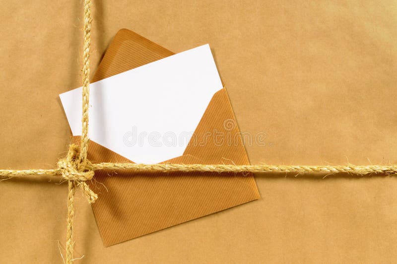 Address Label or Delivery Card, Brown Paper Parcel Background, Copy ...