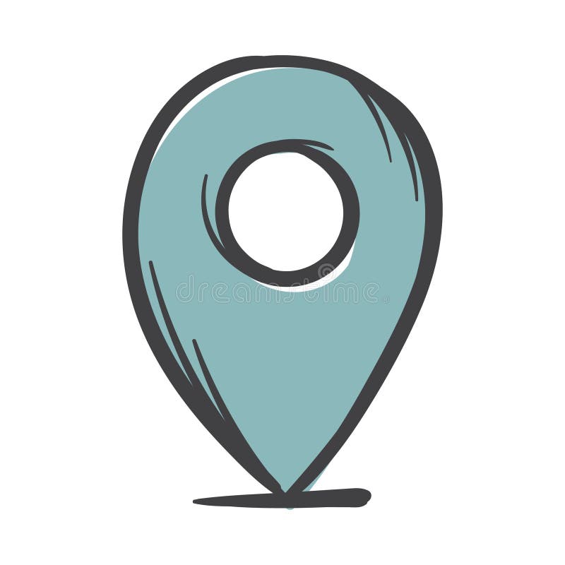 Address. Location. Hand-drawn Vector Illustration Isolated on White ...