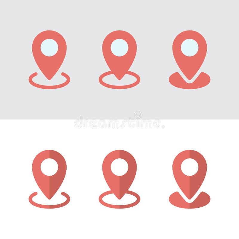 Address Location, Map Pin Icon Set in Flat Design Stock Vector ...