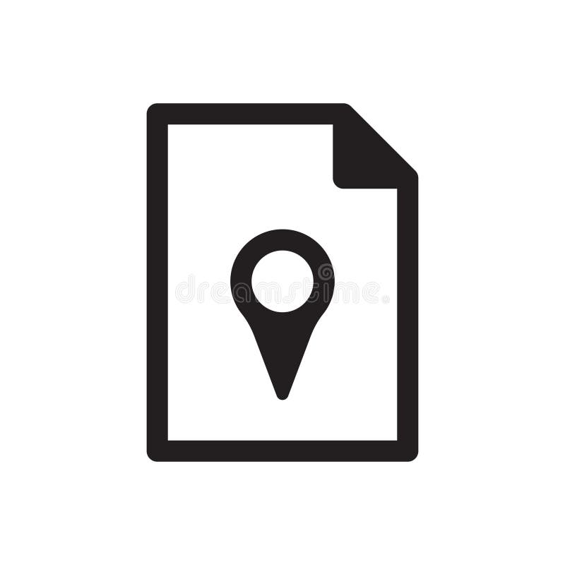 Address Pin and File Icon stock illustration. Illustration of address ...