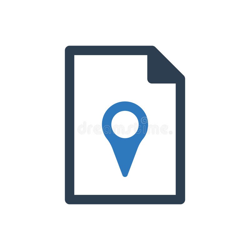 Address Pin and File Icon stock illustration. Illustration of ...