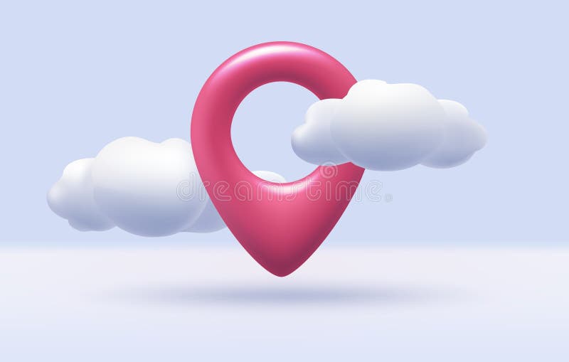 Address point with clouds stock vector. Illustration of button - 298653571