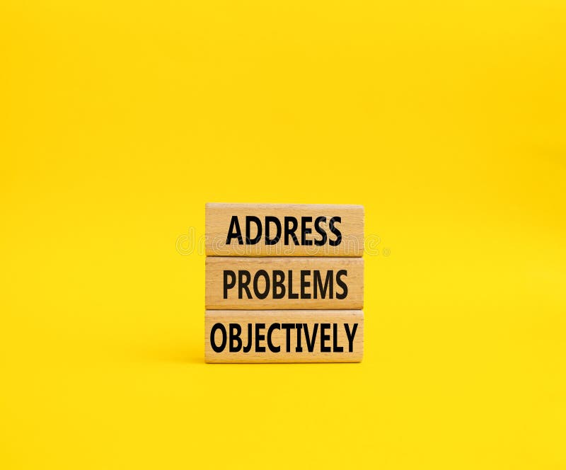 Address Problems Objectively Symbol. Wooden Blocks with Words Address ...
