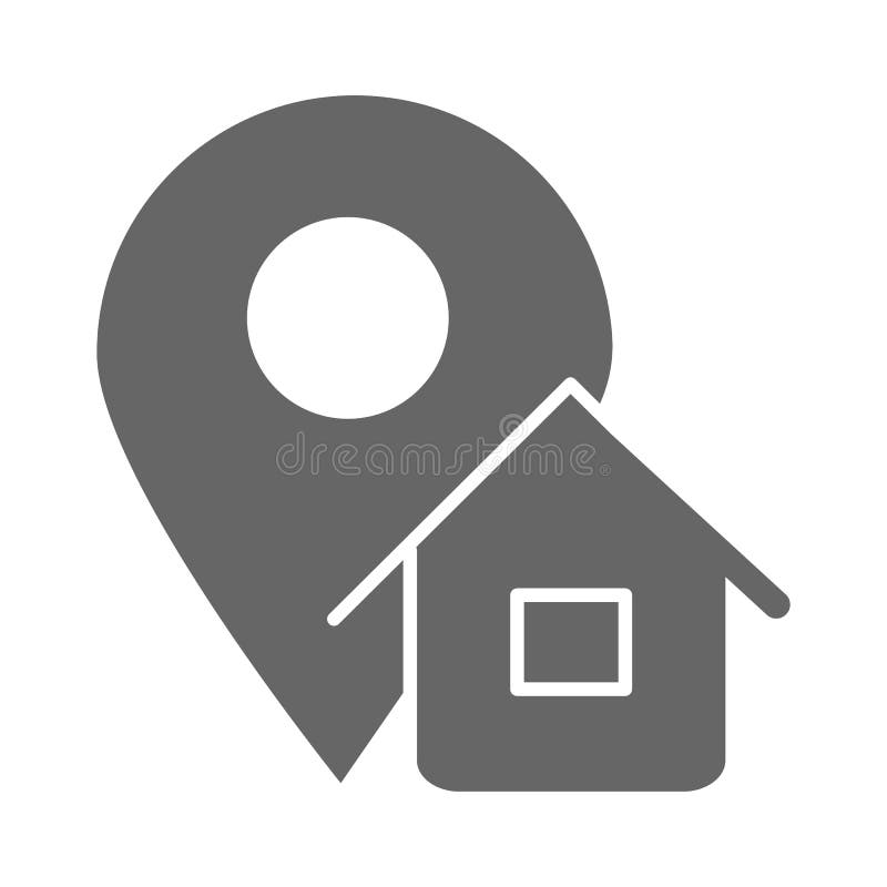 Address Solid Icon, Logistics Symbol, Map Pointer with House Vector ... Address Solid Icon, Logistics Symbol, Map Pointer with House Vector ...