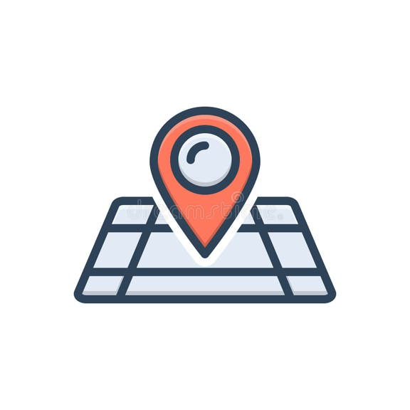 Color Illustration Icon for Addressed, Map and Road Stock Vector ...