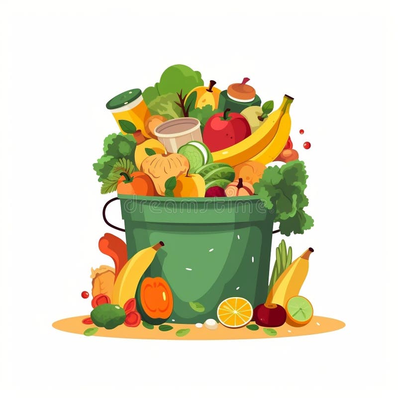 Addressing the Environmental Impact of Food Waste. Generative AI Stock ...