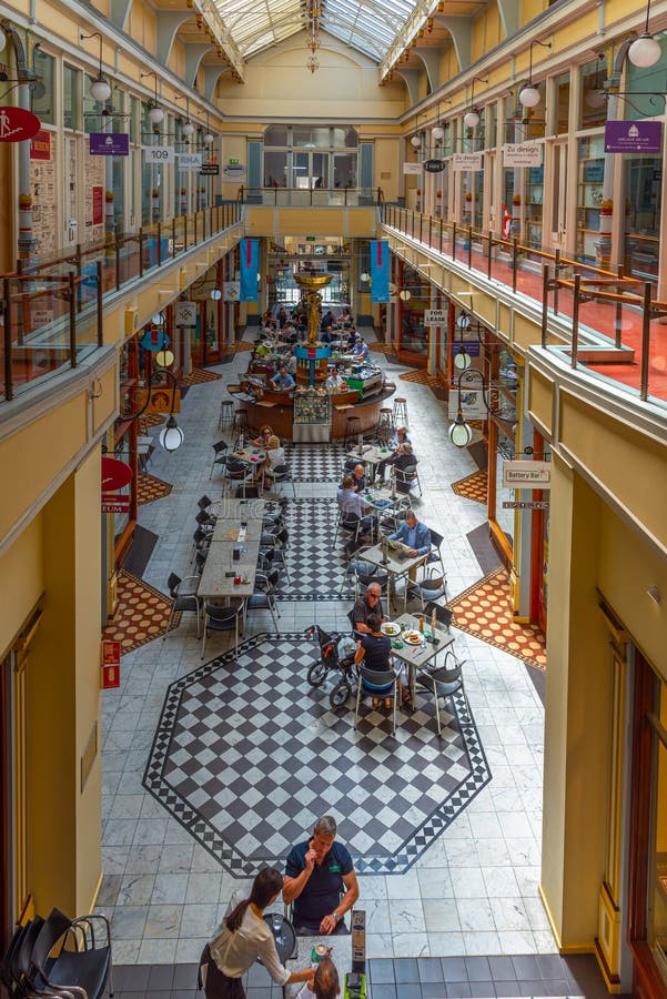 ADELAIDE, AUSTRALIA, JANUARY 7, 2020: Interior of Adelaide Arcade ...