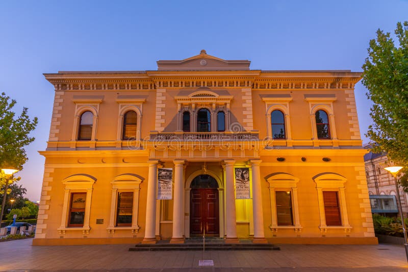 ADELAIDE, AUSTRALIA, JANUARY 6, 2020: Night View of Writers SA Building ...