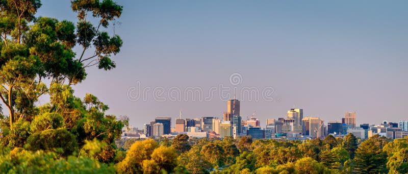 View of Downtown Area in Adelaide at Twilight Stock Image - Image of ...