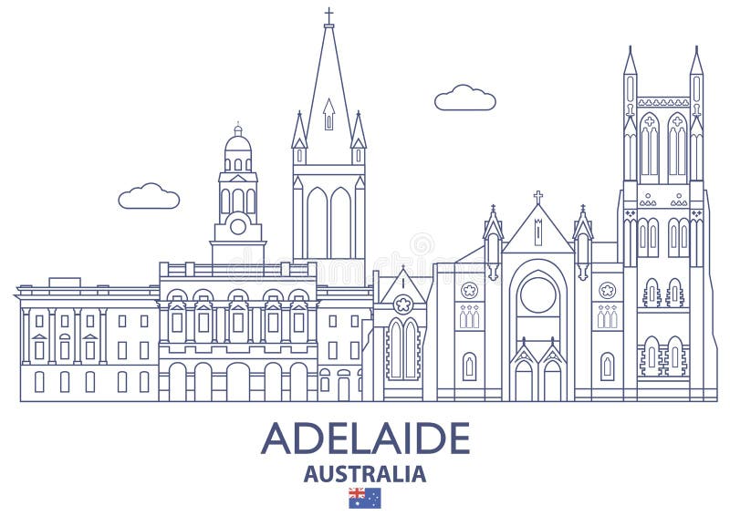 Adelaide City Skyline Stock Illustrations – 195 Adelaide City Skyline ...