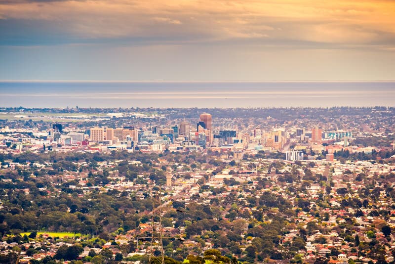 Adelaide city skyline stock image. Image of modern, life - 99555257
