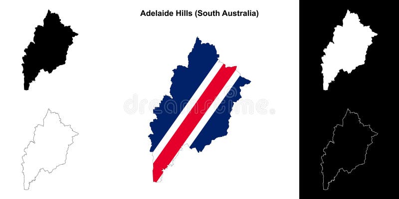 Adelaide Hills outline map stock vector. Illustration of hills - 334797133