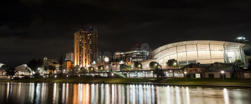 Adelaide at night stock image. Image of lake, business - 30146801