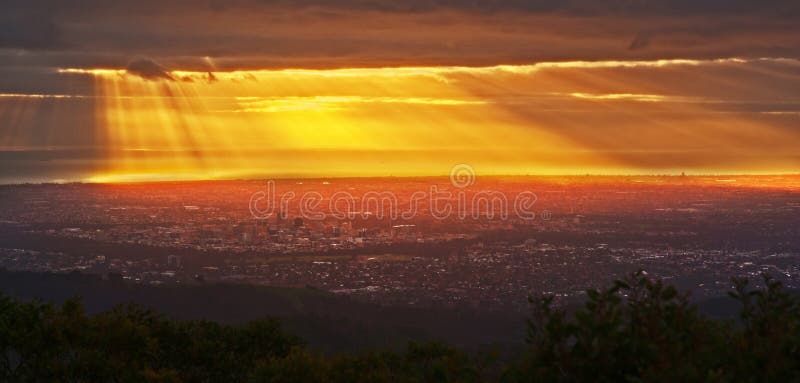 Adelaide at sunset stock photo. Image of sunset, light - 26684160