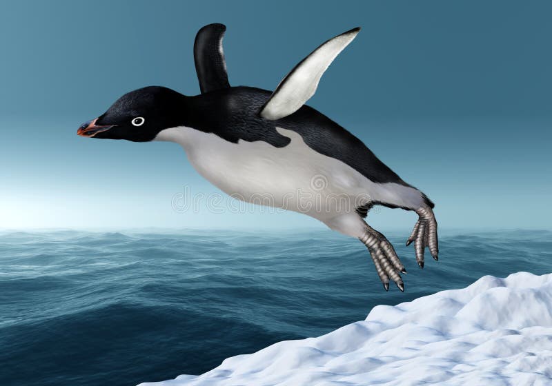 Adelie-Pinguin Auf Einem Eisberg, Paradies-Insel, Die Antarktis ...