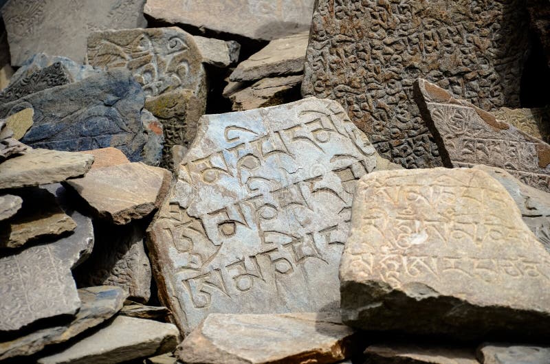 Aden Buddhist mani stones stock image. Image of manis - 62591967