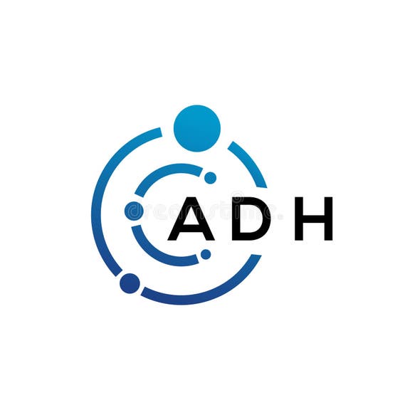 ADH Letter Logo Design on Black Background. ADH Creative Initials ...