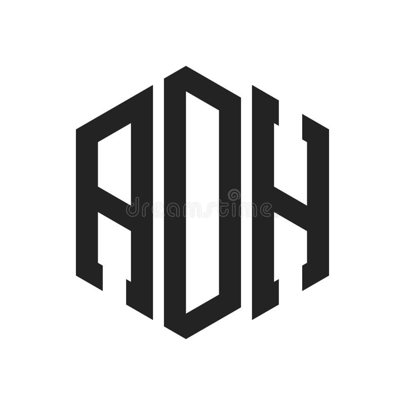 ADH Logo Design. Initial Letter ADH Monogram Logo Using Hexagon Shape ...