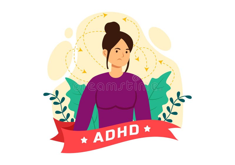 ADHD or Attention Deficit Hyperactivity Disorder Vector Illustration ...