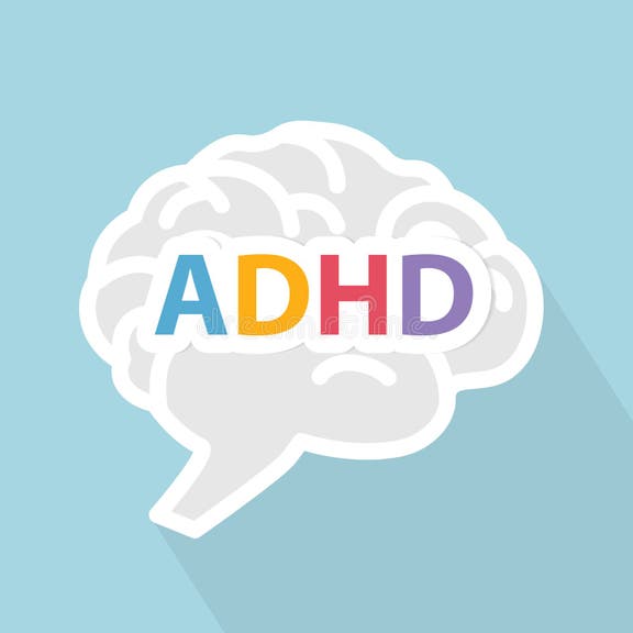 ADHD Attention Deficit Hyperactivity Disorder Wrriten on Brain Stock ...