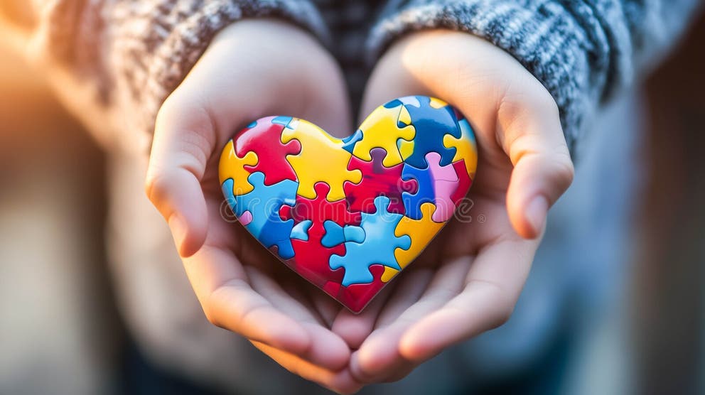 ADHD, Chiild Hands Holding Jigsaw Puzzle Heart Stock Illustration ...
