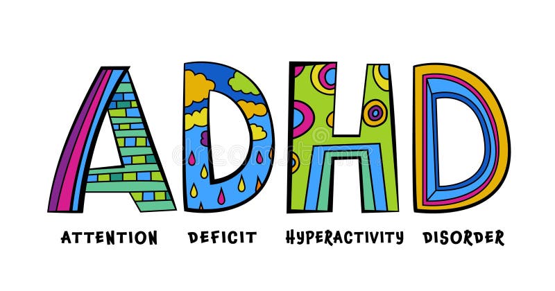 ADHD Concept. Attention Deficit Hyperactivity Disorder Web Banner Stock ...