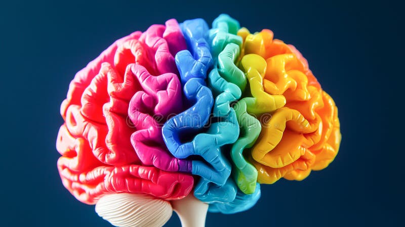 ADHD Disease, Logical Thinking Process, Cute Colorful Brain Model Stock ...