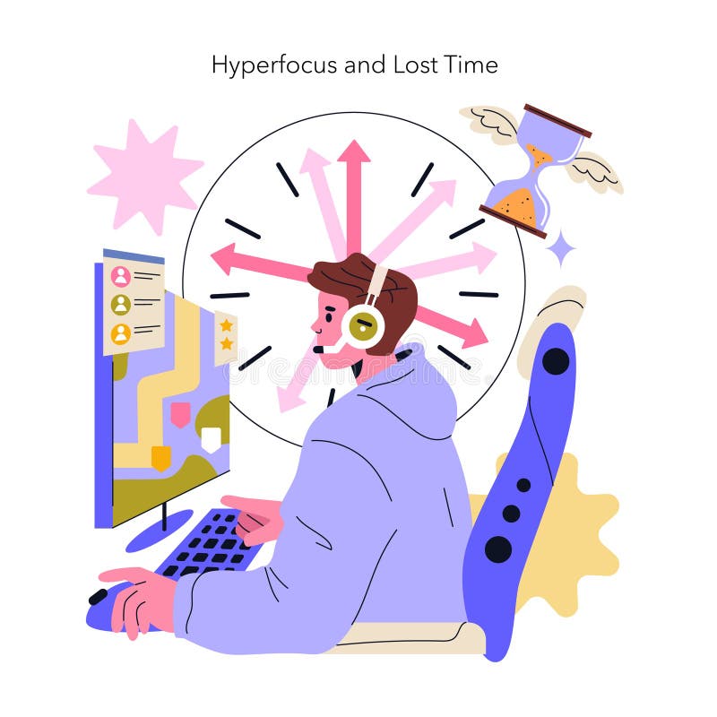 ADHD Friendly. Flat Vector Illustration Stock Vector - Illustration of ...