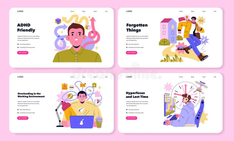 ADHD Friendly. Flat Vector Illustration Stock Vector - Illustration of ...