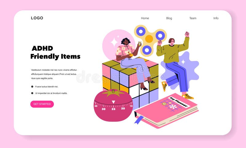 ADHD Friendly. Flat Vector Illustration Stock Illustration ...