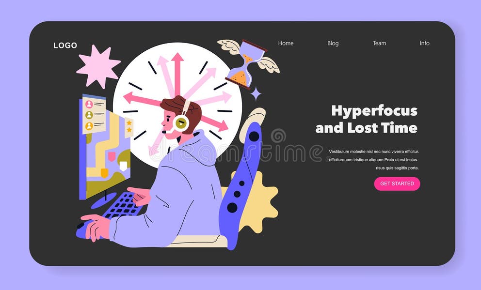 ADHD Friendly. Flat Vector Illustration Stock Vector - Illustration of ...