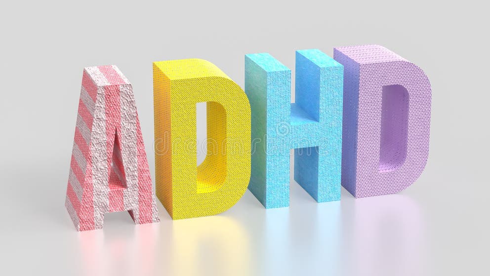 The ADHD Multi Color for Medical and Education Concept 3d Rendering ...