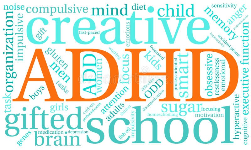 Barn med ADHD i skolan vektor illustrationer. Illustration av mentalt ...