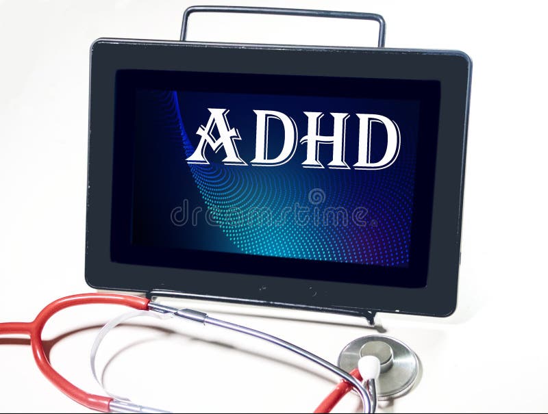 ADHD on a tablet stock illustration. Illustration of bird - 361601486
