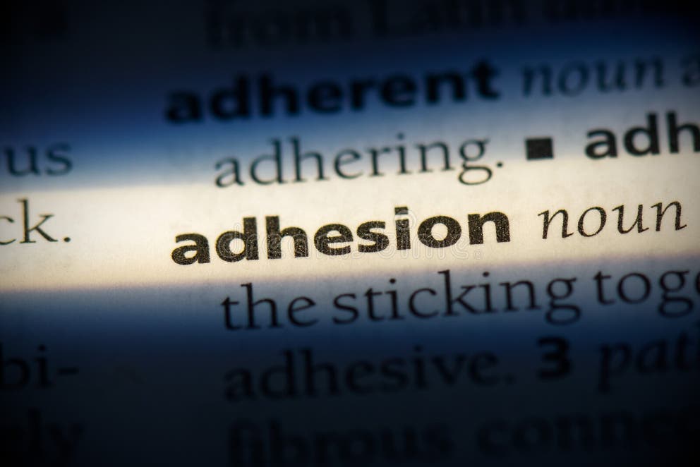 Adhesion stock image. Image of text, etymology, book - 161577743