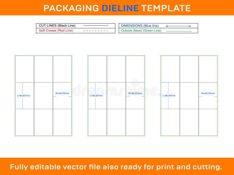 9 Adhesive Address Labels Die Line Template 96.367 X 66 Stock Vector ...