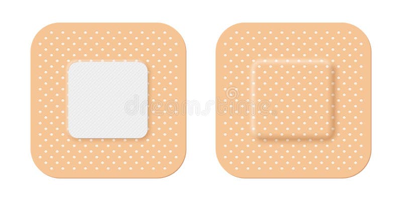 Adhesive Bandage Set of Square Shape, 3d Realistic Band Aid, Back and ...